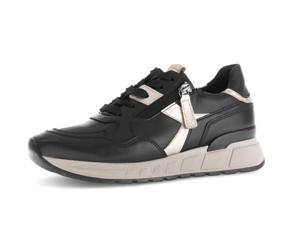 Sneaker low - 76.368.57 - Materialblandning skinn svart