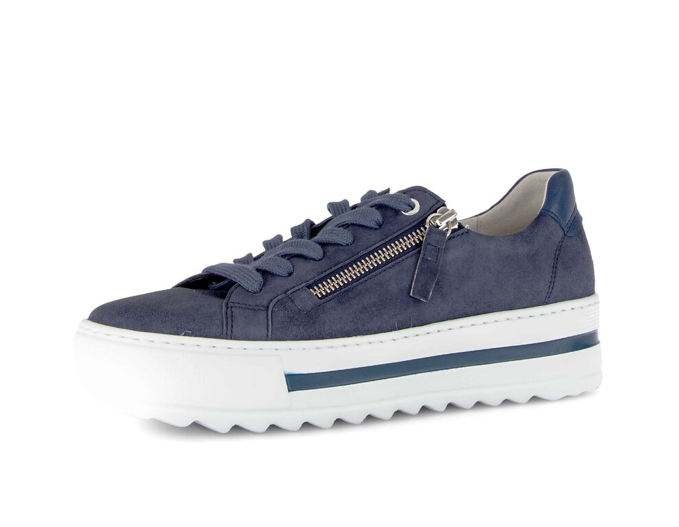 Sneaker low - 86.498.36 - Materialblandning skinn blå