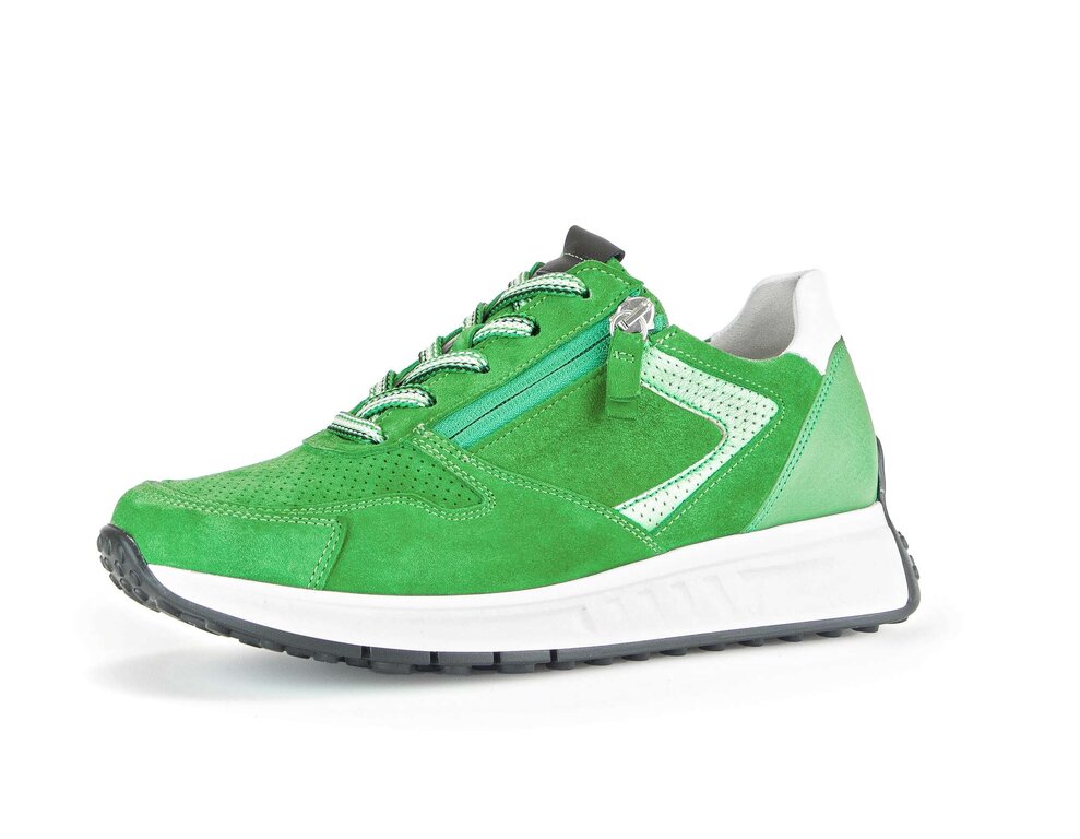 Lage sneaker - 46.428.34 - Materiaalcombi leer groen | Gabor