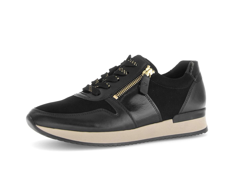 Sneaker low - 73.420.47 - Materialblandning skinn svart