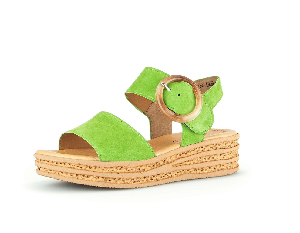 Sandale met plateauzool - 64.550.14 - Suède groen | Gabor